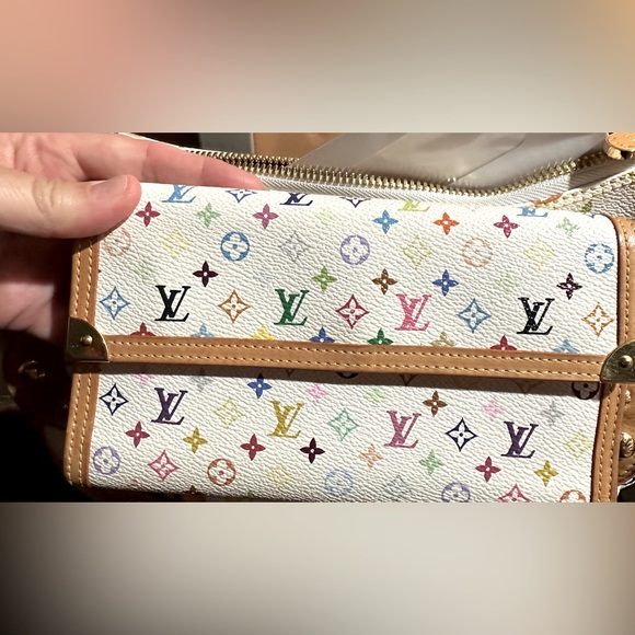 Louis Vuitton | Bags | Louis Vuitton White With Multicolor Ans Leather ...